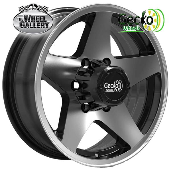 Gecko Triangle Hunter Alloy 14x P0P Gloss Black — The Wheel Gallery