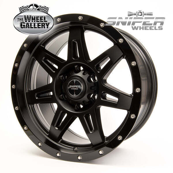 Sniper Recoil 18x8.5 6/139.7 P20 Matt Black / Gloss Black Lip Wheels ...