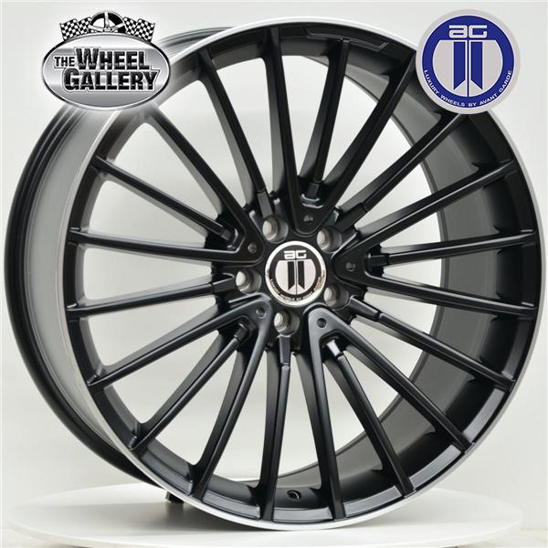 AG AM600 19 Inch Staggered ET45 Black Machined Lip Set of 4 Wheels ...