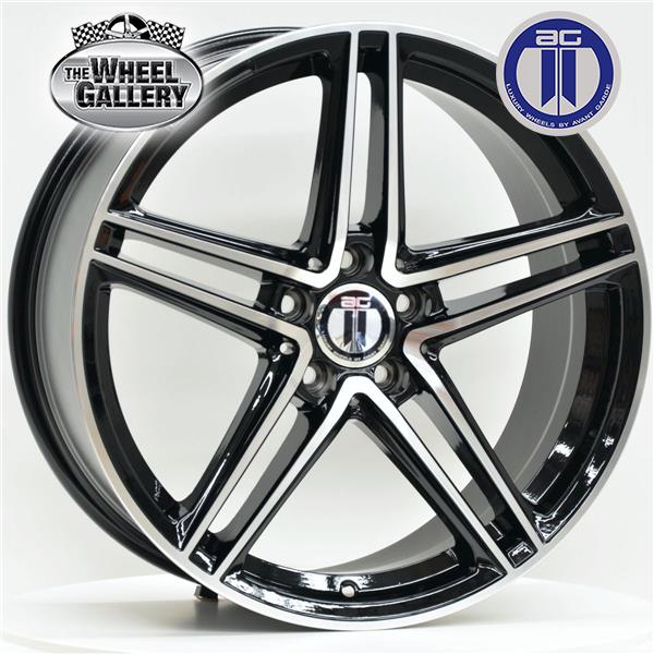 AG AM615 18x8 ET45 5/112 Black Machined Face Set of 4 Wheels — The ...