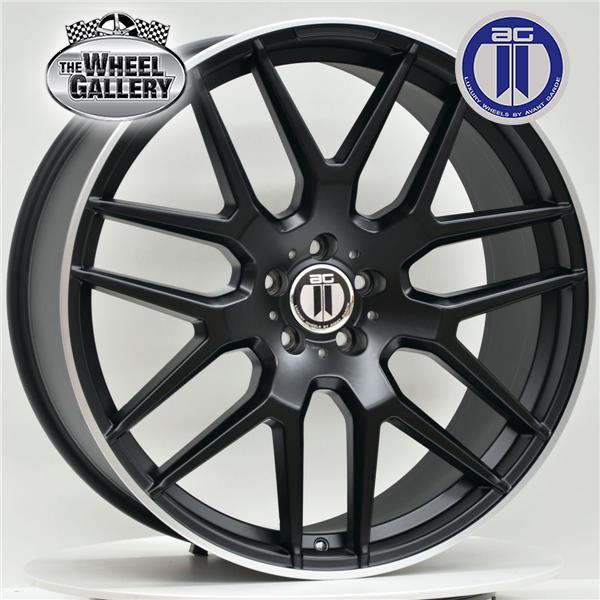 AG AM638 22x10 ET45 5/130 Black Machined Lip Set of 4 Wheels — The ...
