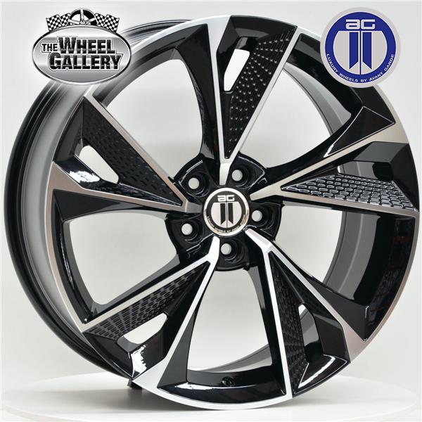 AG FANTOM 19x8.5 ET35 5/112 Black Machined Set of 4 Wheels — The Wheel ...