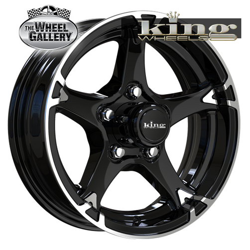 King CHASER-5 14x5 5/114.3 0P Gloss Black - Machined Face — The Wheel ...