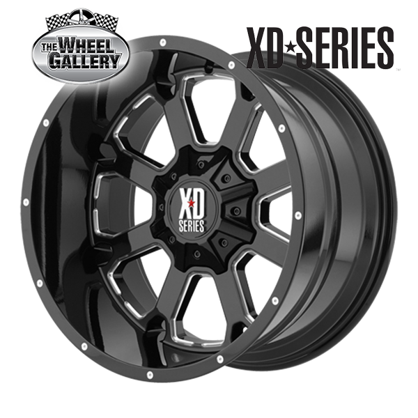 XD WHEELS XD825 BUCK 25 20x9 8/165.10 Gloss Black Milled Alloy Wheels ...