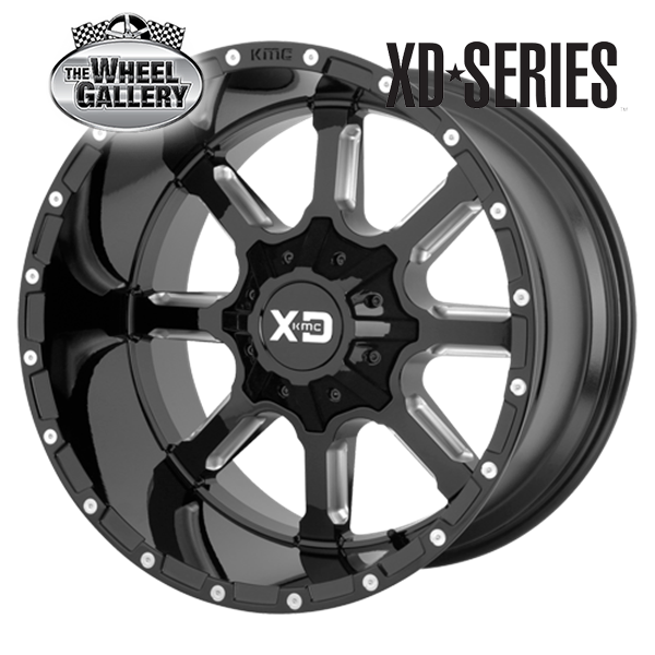 XD WHEELS XD838 MAMMOTH 20x9 8/170 Gloss Black Milled Alloy Wheels ...