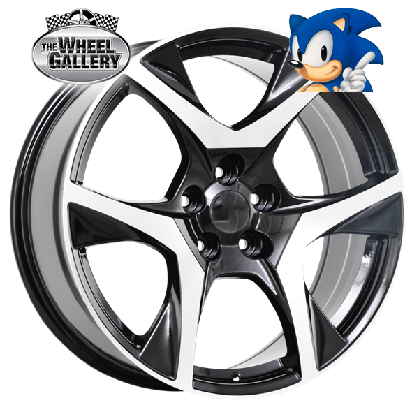 Set of Sonic VF R8 20x8.5-20x9.5 5/120 +36/42/+45 Machine Black Alloy ...